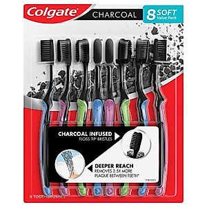 Colgate Charcoal Infused Floss-Tip Slim Soft Toothbrush (8 Pk.)