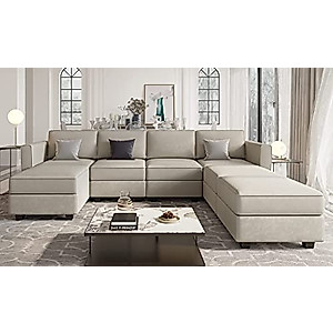 Belffin Modular Sofa Middle Module with Storage Accent Armless Chair for Modular Sectional Sofa Couch Velvet Grey