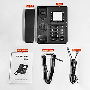 Corded Landline Phones - Convenient and Fast Desktop Landline Phones Durable Wall Phone with Hands-Free/Mute/Hold/Flash/Redial Function Easy to Operate Suitable for Home,Hotel,Office (Black)