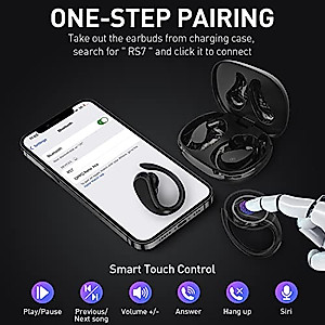 Wireless Earbuds Bluetooth 5.3 Headphones 40hrs Play Sport Headphones with Dual LED Display, Bluetooth Earbuds IP7 Waterproof with Earhooks, Touch Control Ear buds with Immersive Sound for Workout
