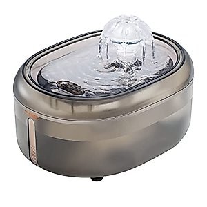 WOPET Cat Water Fountain, 67oz/2L Automatic Cat Water Dispenser Pet Water Fountain, W300 Silent Pet Waterfall Drinking Fountain with 1 Replacement Filter for Cats, Dog, Small Pets Without Light, Gray