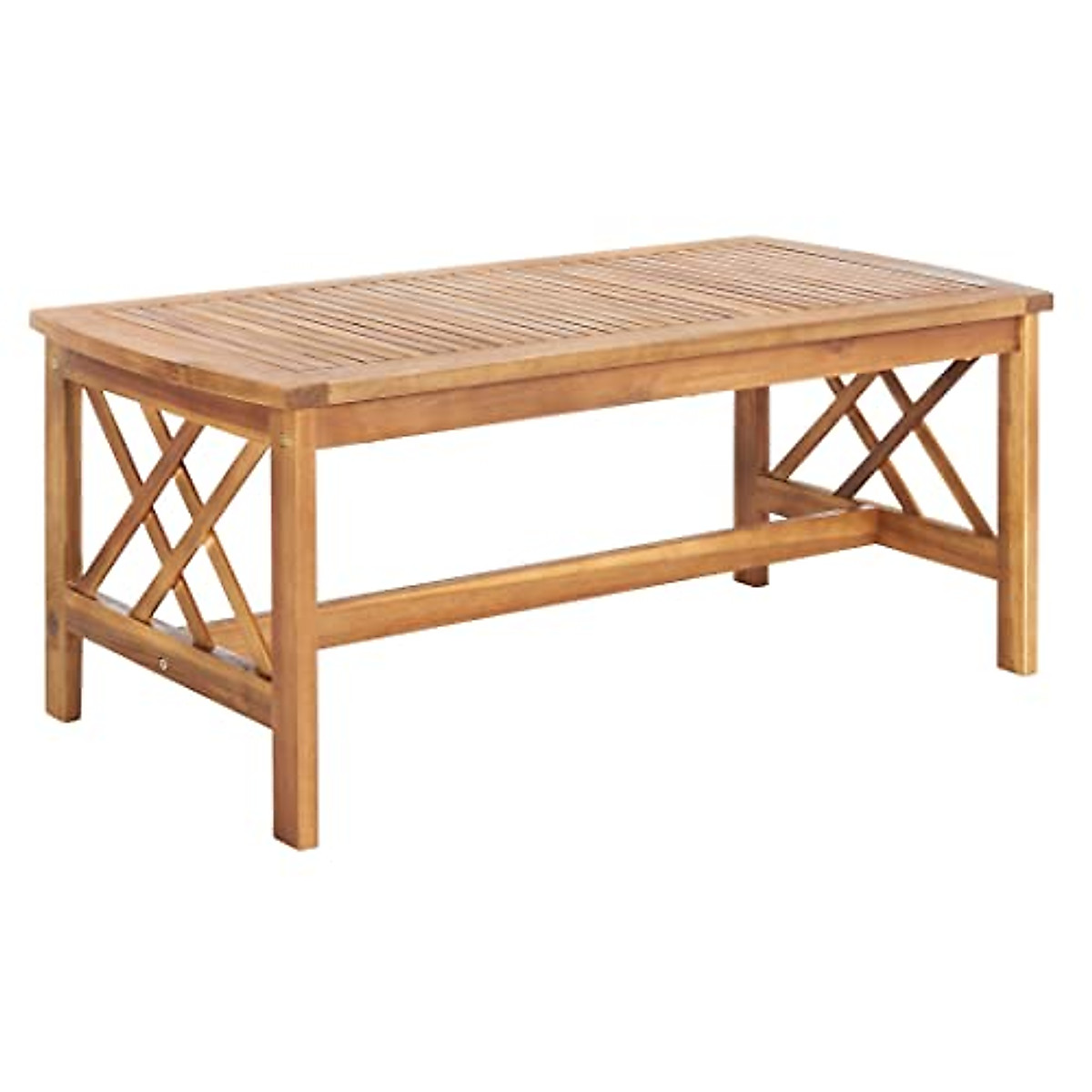 SAFAVIEH Outdoor Collection Fontana Natural/ Green Cushions 4-Piece Conversation Patio Set