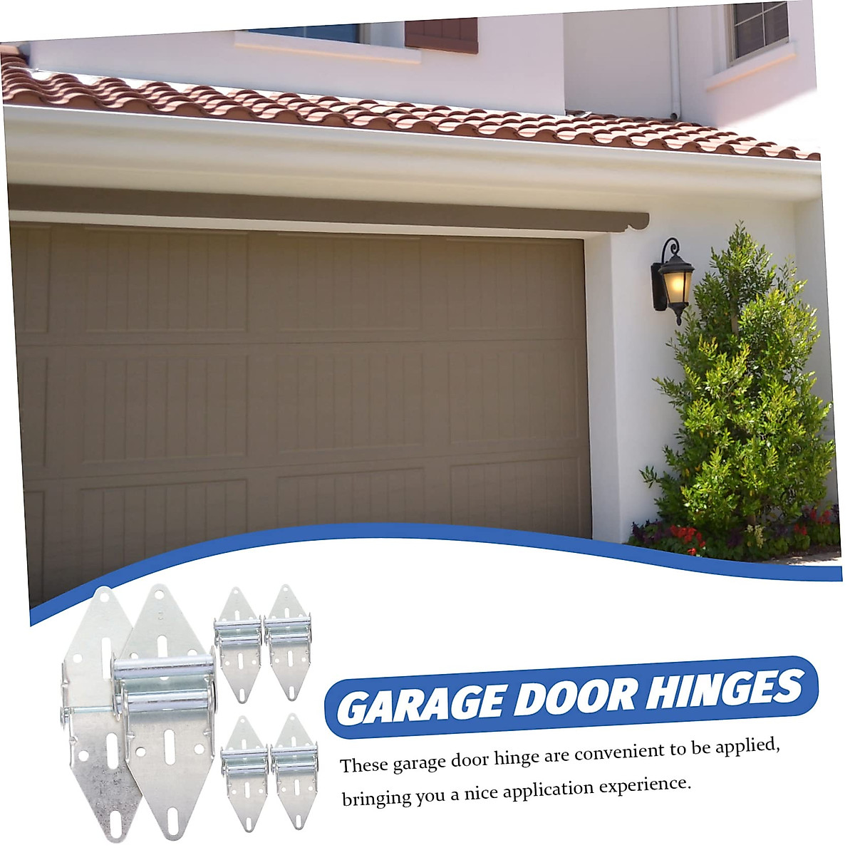 Angoily 6pcs Iron Garage Door Hinges Fix Garage Door Parts Heavy Duty Replacement Hinges