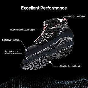 NORTIV 8 Womens Waterproof Hiking Boots Low Top Lightweight Outdoor Trekking Camping Trail Hiking Boots Size 8.5 M US SNHB211W, Black/Pink