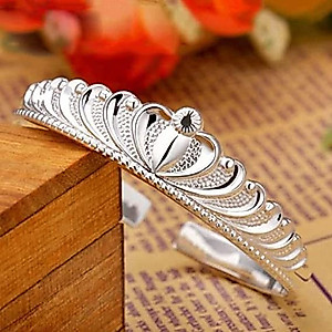 TOPOB Classic 925 Sterling Silver Bracelet, Ladies Fashion Pattern Open Alloy Jewelry Cuff Bangle Chain Bracelets (Silver-C)