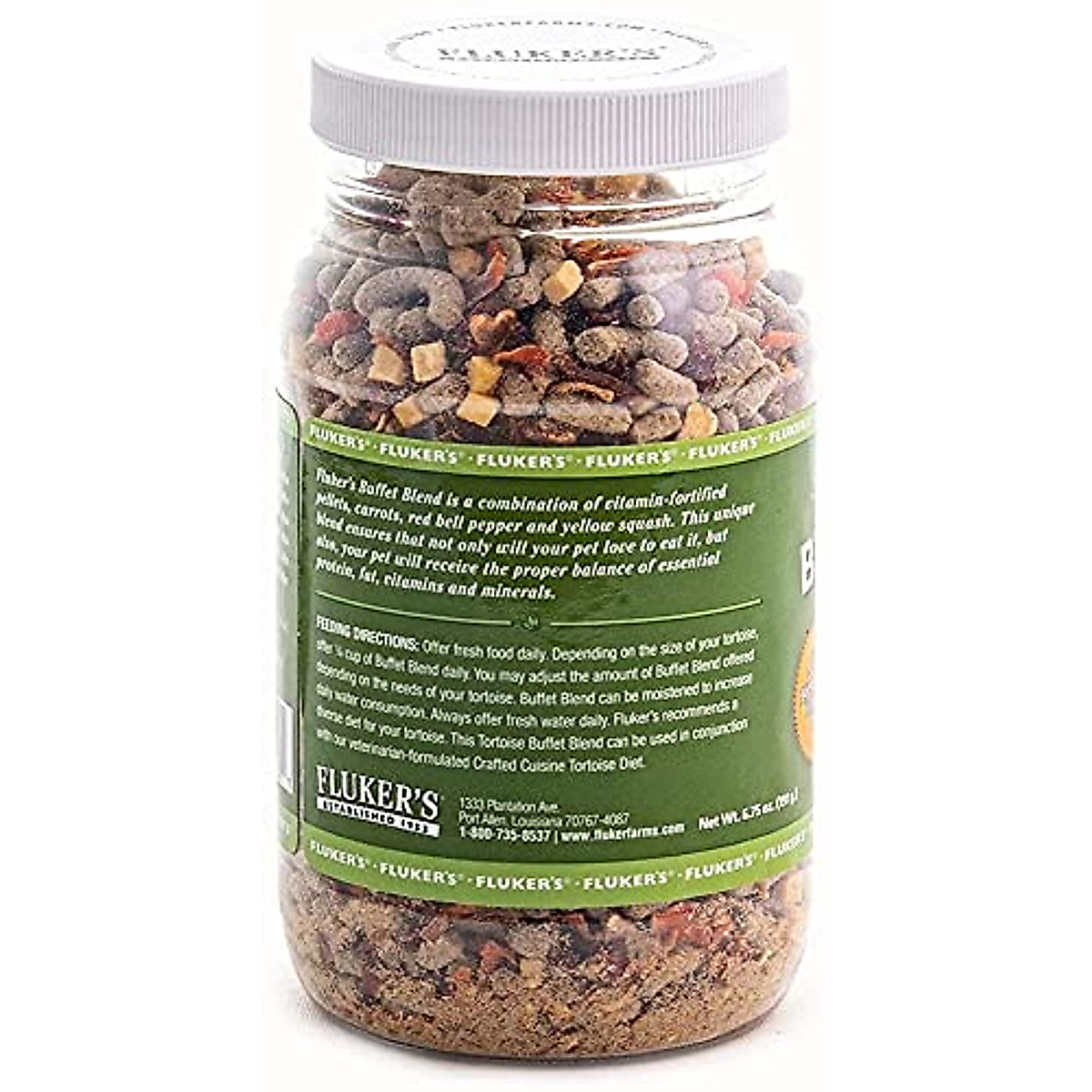 Fluker's Buffet Blend Tortoise Freeze Dried Food 6.75oz - Includes Attached DBDPet Pro-Tip Guide