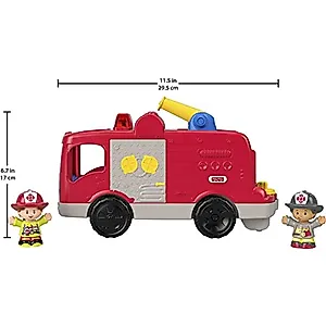 Fisher-Price Little People Musical Toddler Toy Helping Others Fire Truck With Lights Sounds & 2 Figures For Ages 1+ Years
