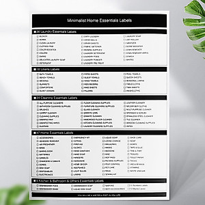 Gbuxska 144PCS Laundry Room Labels, Minimalist Water Resistant Stickers,Water/Oil Resistant Stickers for Laundry Room, Jars, Bathroom and The Beauty Organization