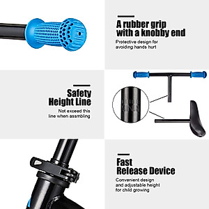 Albott Balance Bike Training Bike for 18 Months Kids - No Pedal 12" Push Bikes with Footrest for Baby Toddlers (Black)