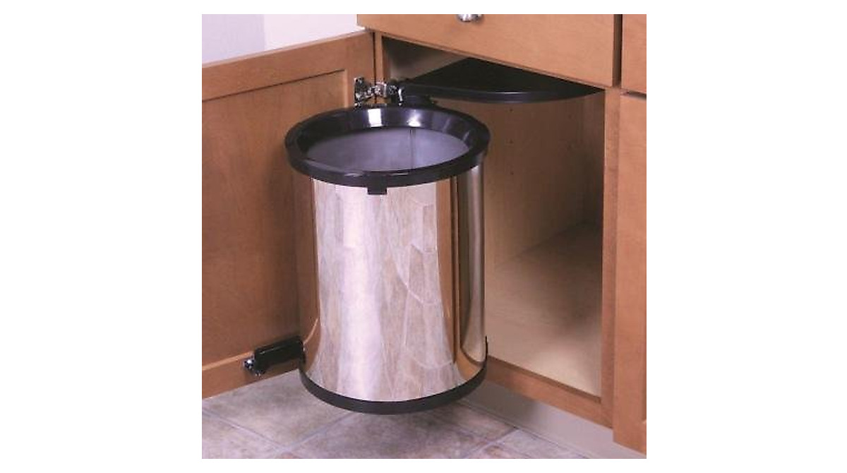 Real Solutions 32 Qt In-Cabinet Pivot Out Trash Can - Chrome