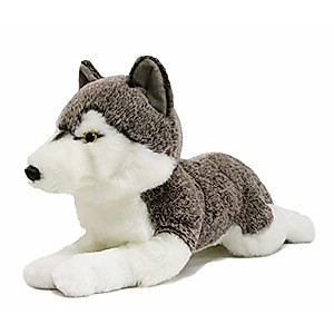 Ice King Bear Lifelike Siberian Wolf Stuffed Animal - Plush Toy - 14 Inches Length (Original)