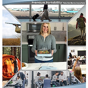 Hot Bento – Self Heated Lunch Box and Food Warmer – Battery Powered, Portable, Cordless, Hot Meals for Office, Travel, Jobsite, Picnics, Outdoor Recreation, Kitchen Meal Prep - Hot Red