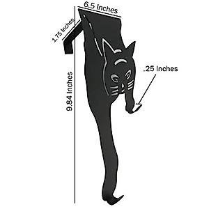 Evelots Cat Over The Door Hooks for Hanging-Black-Over The Door Organizer-Strong Metal Hooks