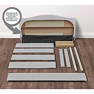 HomeFare Twin Storage Bed in Glacier Gray Fabric