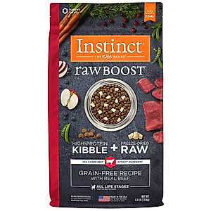 Instinct Raw Boost Grain Free Recipe with Real Beef Natural Dry Dog Food, 4 lb. Bag