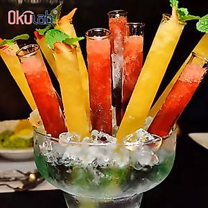 Okulab Clear Glass Test Tubes 50PCS, 16x150mm (20ml) Glass Test Tube with Cap and Brush for Scientific Plants, TTGS02A50