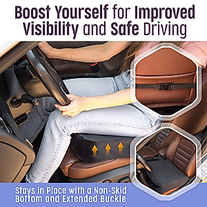 Aeris Memory Foam Seat Cushion for Office Chairs - Car Seat Cushion for Sciatica Pain - Carry Handle - Washable Cover-For Sitting Long Hours & Driving-Perfect for Truck Seats,Wheelchairs,Tailbone Pain