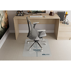 EUREKA ERGONOMIC & Call of DutyⓇ Verdansk Air Gaming Chair Mat for Hardwood Floor/Carpet, Desk Chair Mat with Lip Cartoon Printing, Home Office Floor Protector Accessaries 36 x 48 Transparent