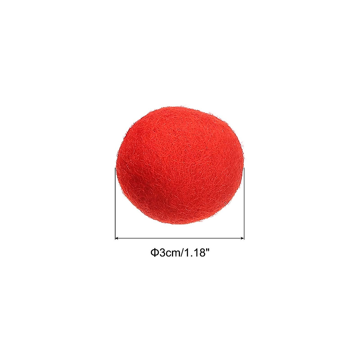 PATIKIL Wool Felt Balls Beads Wool Felting Pom 3cm 30mm Red for Home Crafts Handcrafts Project DIY Pack of 5