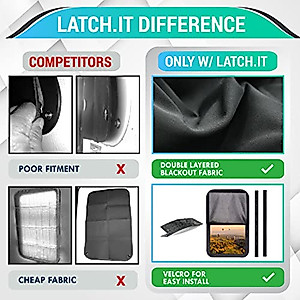 LATCH.IT RV Window Shade V2.0 | 16 x 24.75“ Blackout RV Door Window Shade | Total Blackout Fabric | RV Window Coverings | Instant Cooling and UV Protection | RV Door Shade for Camper Windows!