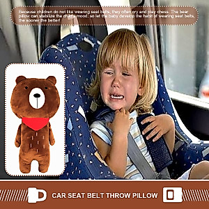 Seat Belt Pillow for Kids，Teddy The Bear Seat Belt Cover Vehicle Protect Shoulder Pads Seat Strap Pillows Kids Seat Belt Cushion for Kids of All Ages All Cars Seat Belts