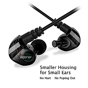 MOXKING Running Sport Earphones Over Ear Buds with Microphone Remote Noise Cancelling Earhook Headphones Sweatproof in Ear Earphones for Gym Jogging Workout Exercise（Black'