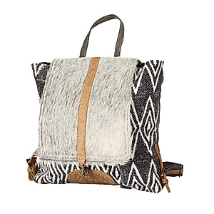 Myra Bag Grizzle Cowhide & Upcycled Canvas Backpack S-1205