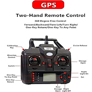 RC Fishing Bait Boat, GPS Positioning Automatic Return, Three Warehouse Bait Boat, Double-Engine Remote Control Fishing Boat Fishing Tool,Black,GPS 12000MAH