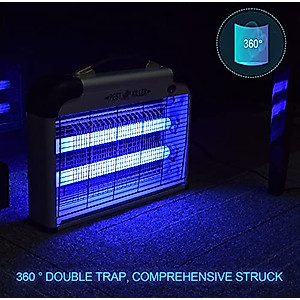 Bug Zapper Indoor, 2800V Powerful Flying Insect Mosquito Killer w/ 20W Blue Light Attract, Plug-in Pest Control Machine for Moth, Fruit Fly, Fungus Gnat, Garage Bug Catcher