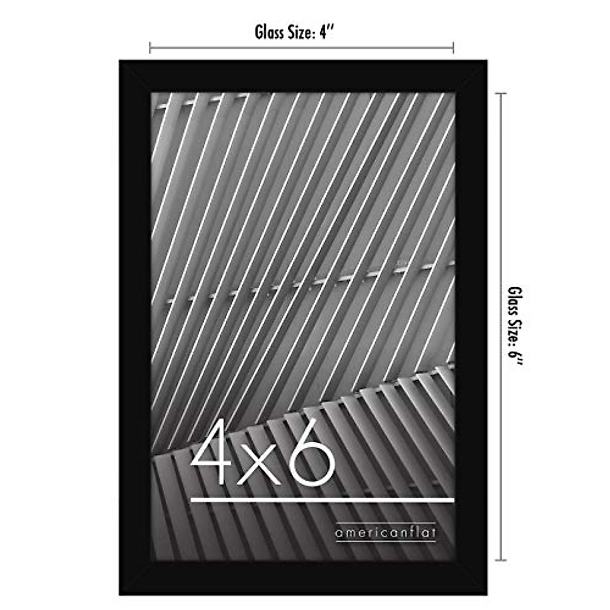 Americanflat 4x6 Picture Frame in Black - Thin Border Photo Frame with Shatter Resistant Glass - Horizontal and Vertical Formats for Wall and Tabletop