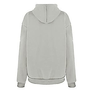 Women's Casual Hoodies Jumper Tops Sunflower Graphic Printed Sweatshirt Hooded Pullover with Pockets Gray