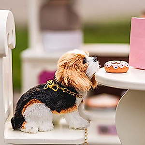 THE QUEEN'S TREASURES 18 Inch Doll Pets, Beagle Puppy Dog Pet Friend with Leash and Collar, Compatible for Use with American Girl Dolls