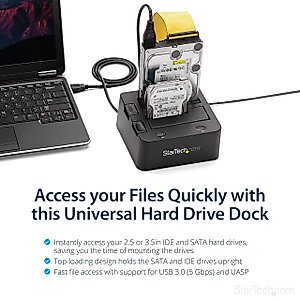 StarTech.com USB 3.0 to IDE SATA Hard Drive Docking Station for 2.5/3.5" Hard Drive - SuperSpeed Hard Drive Dock (UNIDOCK3U)
