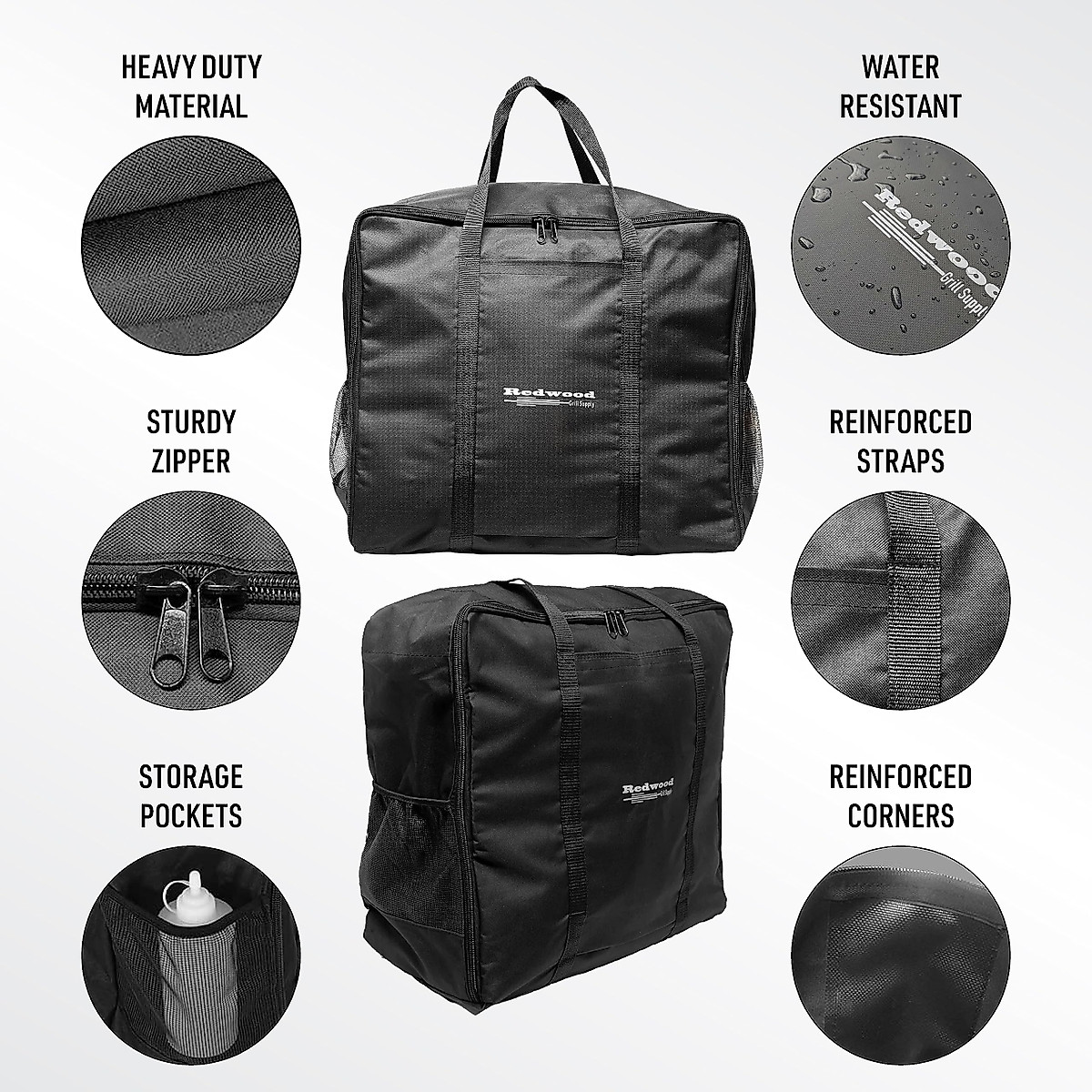 Portable 22" Griddle Carry Bag for Blackstone 22 Inch Griddle and Similar Table Top Grills, Includes Deluxe Storage Pockets for BBQ Toolkit Accessories, Utensils and Squeeze Bottles