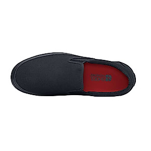 Shoes for Crews Merlin, Slip-On, Men's, Women's, Unisex, Slip Resistant Work Shoes, Black Canvas, Men's Size 6.5, Women's Size 8