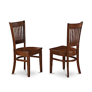 East West Furniture DLVA3-ESP-W 3 Piece Dinette Set for Small Spaces Contains a Round Dining Table with Dropleaf and 2 Dining Room Chairs, 42x42 Inch, Espresso