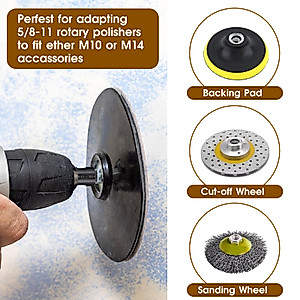 Angle Grinder Adapter, 2 Pcs Angle Grinder Attachment Converter 5/8"-11 Female to M10/M14 Male, Interface Connector Adapter for Angle Grinder Polisher Drill Bit Connecting Tool