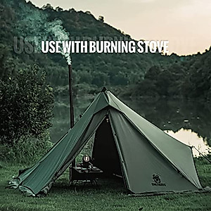 OneTigris Conifer Canvas Tent with Stove Jack, Teepee Hot Tent with Snow Skirt for Tent Stove Winter Camping