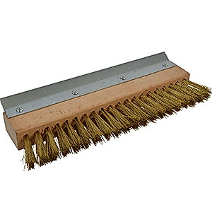 Janico 4004 Bristles Pizza Oven Stone Brush, Includes Rust Proof Steel Scraper, Stiff Brass Wire, Brown