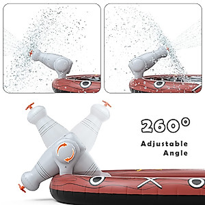 Jasonwell Inflatable Kiddie Pool Sprinkler - Splash Pad for Kids Toddler Pool Outside Children Ball Pit Pirate Ship Baby Pool Swimming Wading Pool Summer Outdoor Water Toys for Boys Girls Dogs