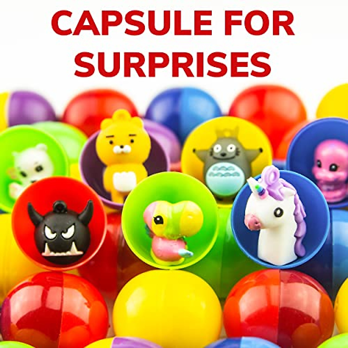 Vending Machine Capsules in Bulk - 50 Pcs Toy Capsules - Assorted Colors 1.3 Inches Oval Plastic Capsules - Prize Container Vending Capsule - Plastic Party Favor Containers