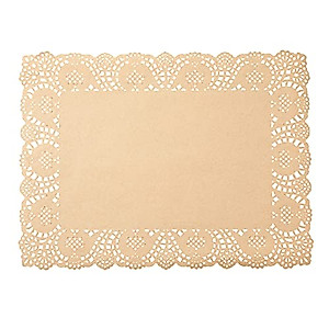 100 Pack Disposable Placemats for Wedding Tables, Thanksgiving, Birthday, Anniversary, Easter, Dinner Party, Lace Paper Doilies for Food, Arts and Crafts (15.5 x 11.7 In)