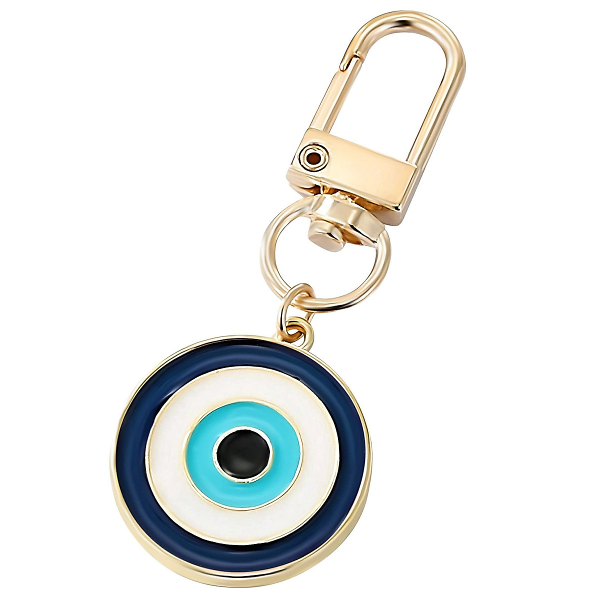 MyfavoriteK Shining Enamel Evil Eye Keychain for Women Protection Good Luck Charms Key Chain for Car Keys Holder Bag Purse (Blue)
