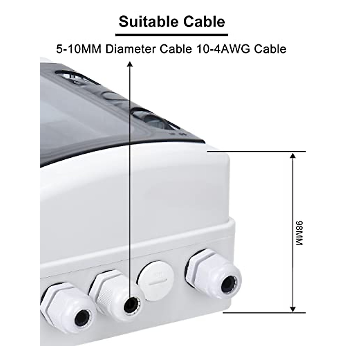 DIHOOL Outdoor Circuit Breaker Box, Solar Isolator Disconnect Switch 40 Amp Breaker DC 500V