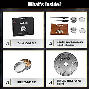 Pro Bourbon Cocktail Smoker Set with Torch- Chip- The Unique Metal Chimney Drink Smoker Kit - Infuse Whisky Wine -Gift for Men/Dad/Husband