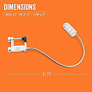 Yukon Glory Bright and Durable Magnetic LED Grill Light for Grilling and BBQ, Attaches Magnetically or with Built in Clamp, Long Flexible Gooseneck, Perfect for Blackstone Grills