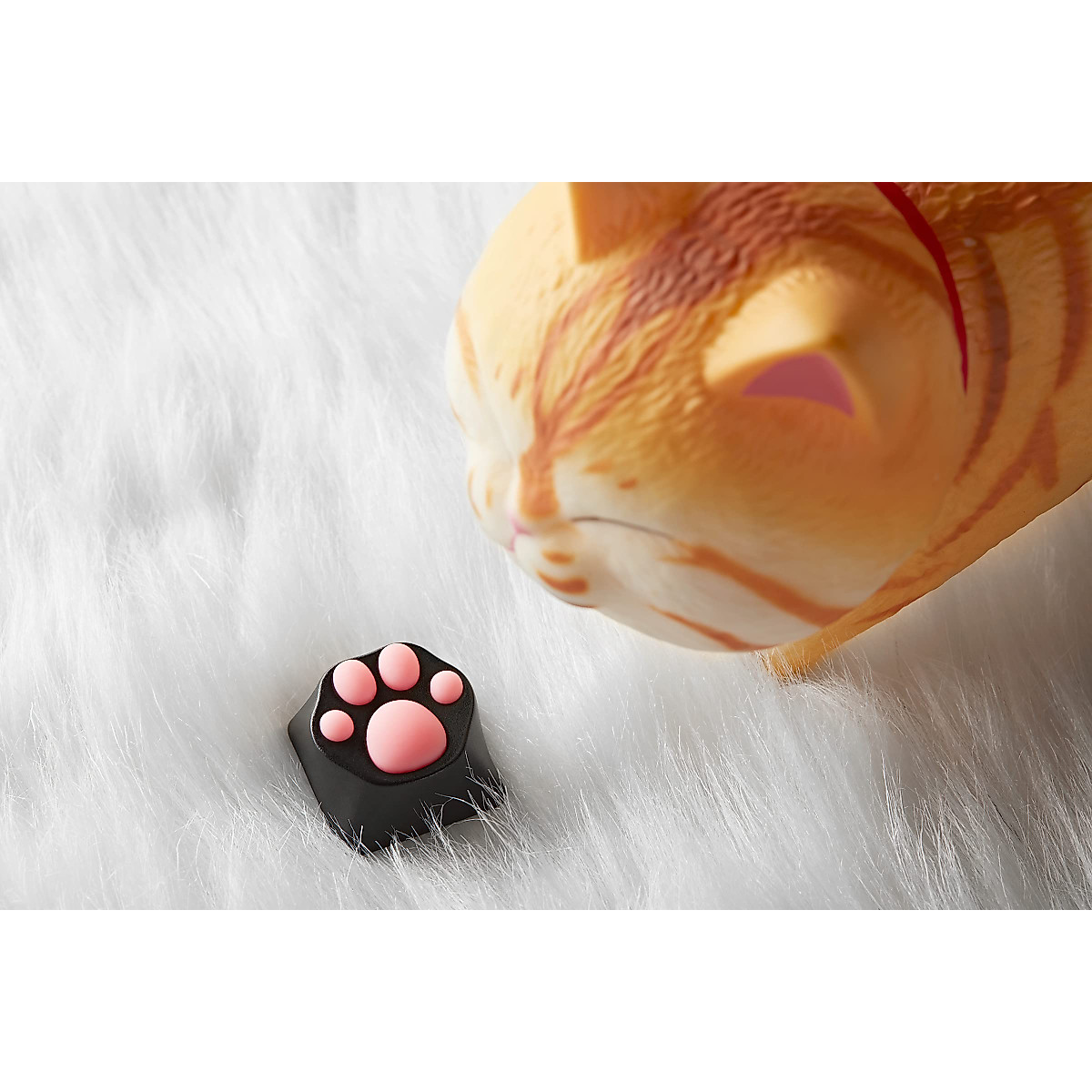 SYA ZOMOPLUS Cute Cat Paw Keycap,Squishy Cat Toes Custom Keycap-1pc Keycap for Mechanical Keyboard,Suitable for Cherry MXGateron Switches-ESC Key Keycap (Black Pink)