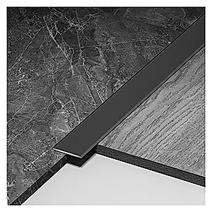 HAIXHX 33 mm Wide Threshold Strip, Matte Tile to Plank Floor Transition Strip, Aluminum Threshold Cover for Doorway, Cuttable (Color : Black, Size : 90cm/35.4inch)