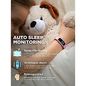 BIGGERFIVE Vigor Kids Fitness Tracker Watch for Girls Boys Ages 5-15, IP68 Waterproof, Activity Tracker, Pedometer, Heart Rate Sleep Monitor, Calorie Step Counter Watch