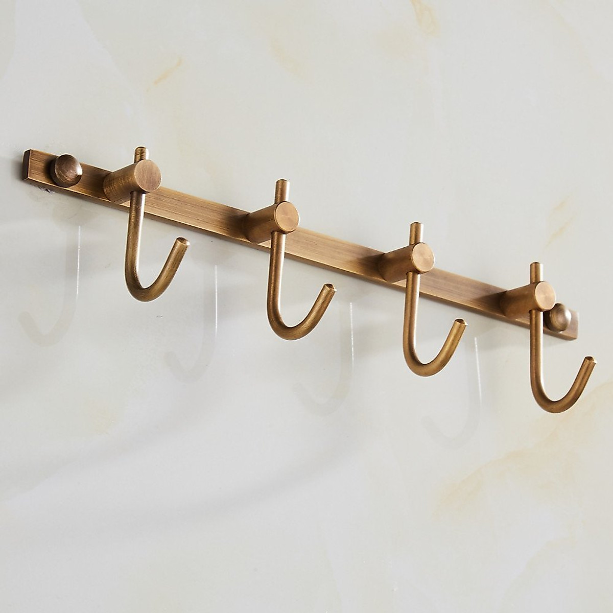 YUTU Antique Bronze Towel Hooks Brass 4 Hooks Bathroom Brushed Coat Hooks Rack,FGG0